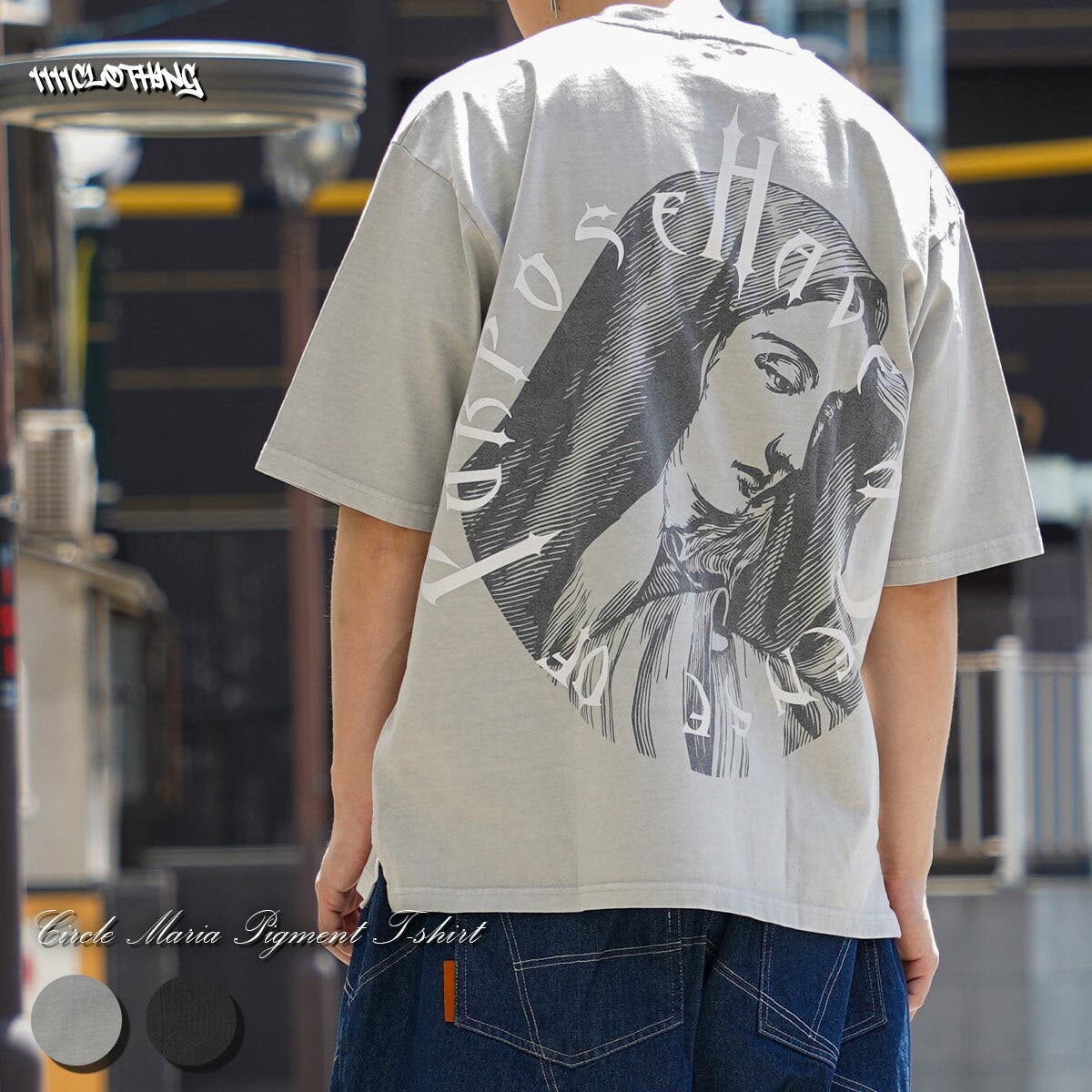 ◇サークルマリア ピグメントTシャツ◇ オーバーサイズ[品番 ◇サークルマリア ピグメントTシャツ◇ オーバーサイズ[品番