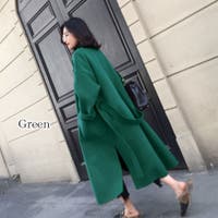 チェスターコート グリーン・カーキ/緑色系(レディース)の チェスターコート グリーン・カーキ/緑色系(レディース)の