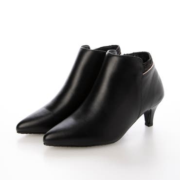 本革スタックヒールサイドゴアブーツ[品番：EVOW0000561]｜EVOL