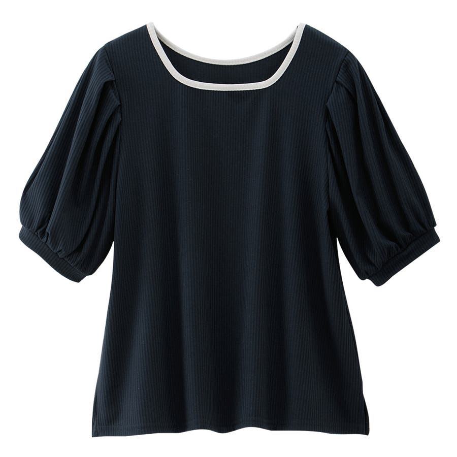 テレコリブ素材配色パイピングカットソー[品番：ATTW0007615]｜alotta（アロッタ）｜レディース｜Shoplist