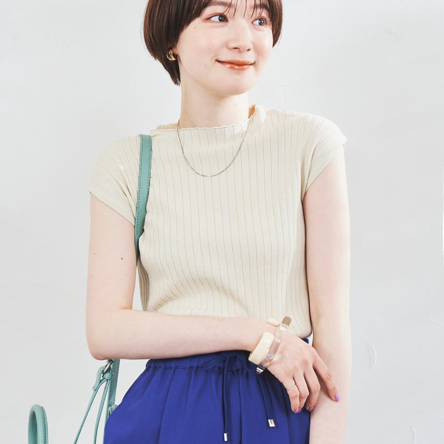 【KELLY】【WEB限定】華奢な女性らしさを演出する。リブハイネックフレンチスリーブニット[品番：COEW0003067]｜coen ...
