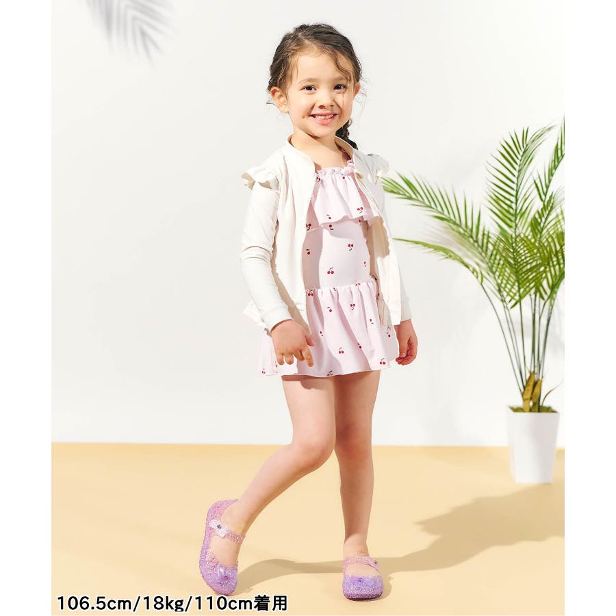 さくらんぼ・ひまわり・ハート柄ワンピース水着_UVカット[品番 さくらんぼ・ひまわり・ハート柄ワンピース水着_UVカット[品番
