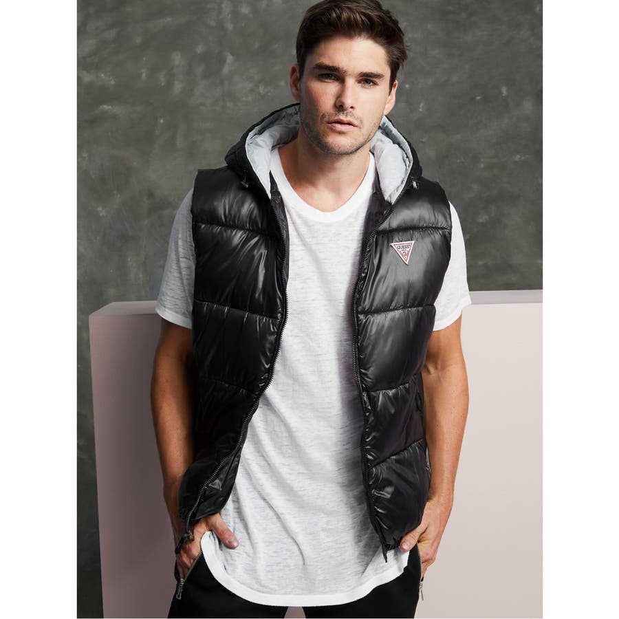 [GUESS] LOGAN HOODED PUFFER VEST[品番：GUEW0002551]｜GUESS【MEN】（ゲス）のメンズ ...