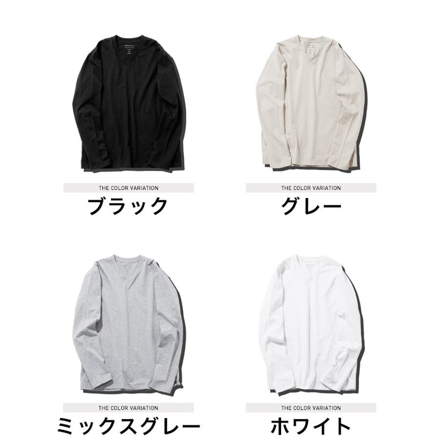 定番◇コットンVネックロンT◇カットソー メンズ ロンT[品番 定番◇コットンVネックロンT◇カットソー メンズ ロンT[品番