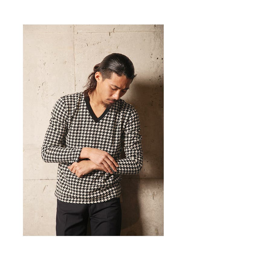 roshell(ロシェル) 千鳥格子Vネックニット [品番：JG000006407]｜JIGGYS SHOP（ジギーズショップ）のメンズファッション通販｜SHOPLIST（ショップリスト）