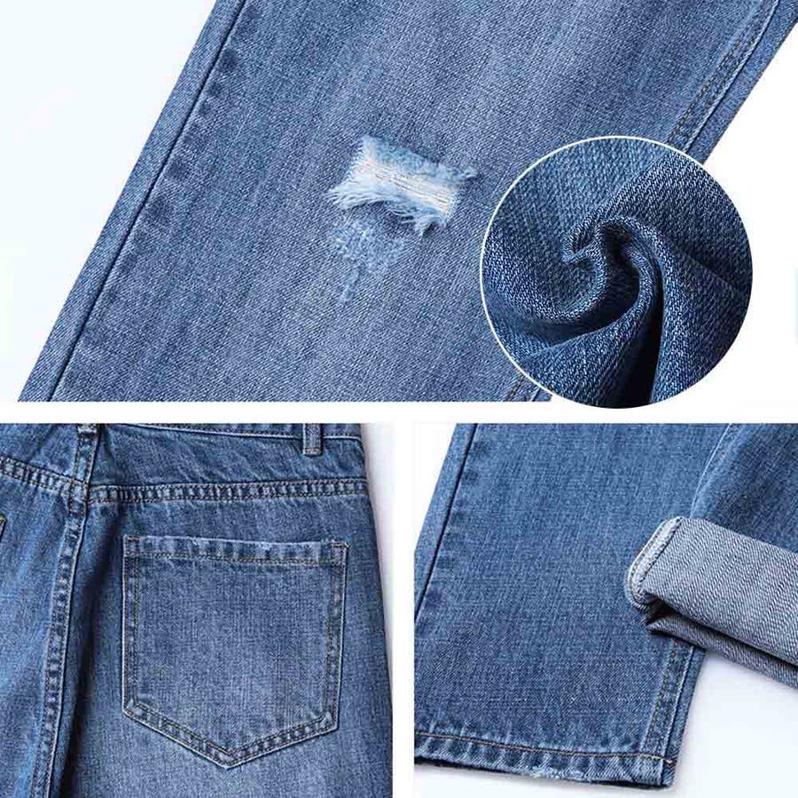 ロールアップ デニムパンツ レディース ダメージ ボーイフレンド ロールアップ デニムパンツ レディース ダメージ ボーイフレンド