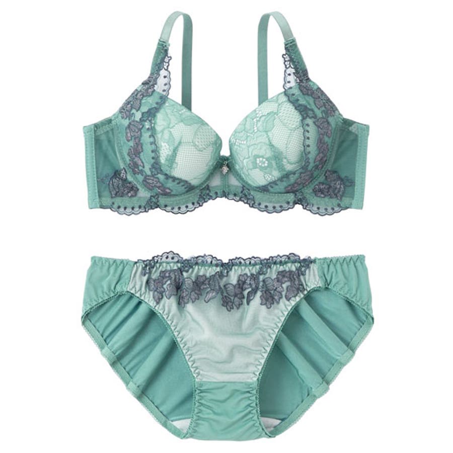 脇高レーシーサイドフラワーブラジャーショーツセット[品番 脇高レーシーサイドフラワーブラジャーショーツセット[品番