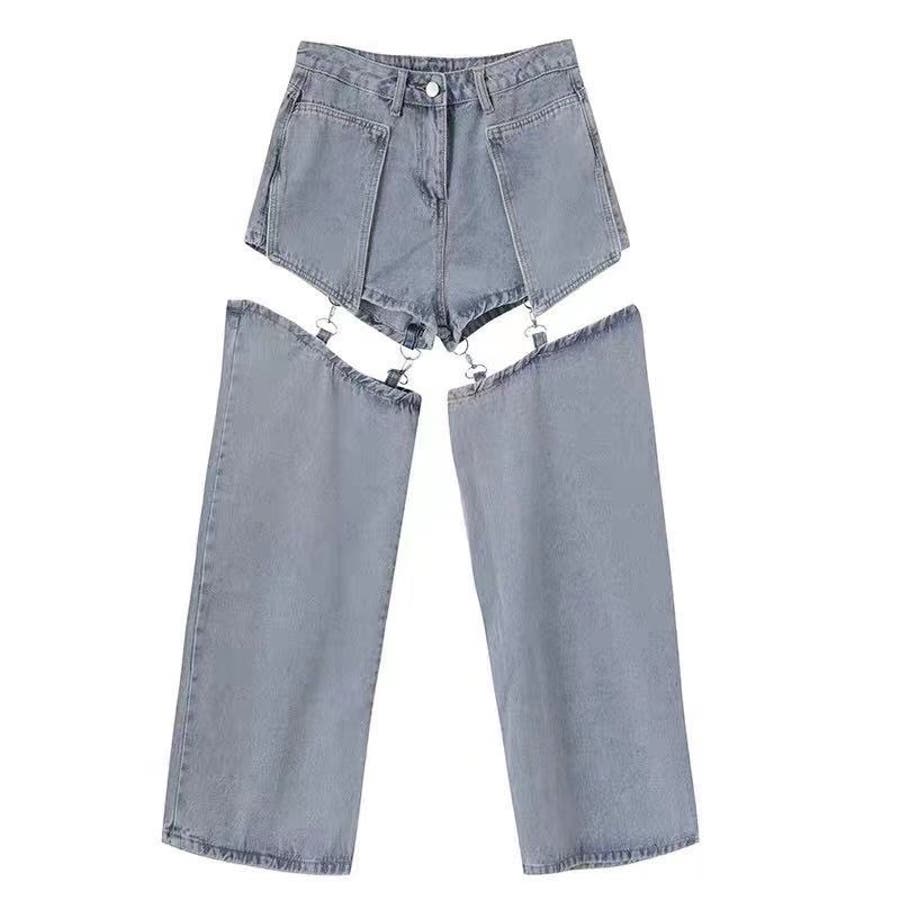 37189 2wayハーフセパレートデニムパンツ[品番:ATYW0001816 37189 2wayハーフセパレートデニムパンツ[品番:ATYW0001816