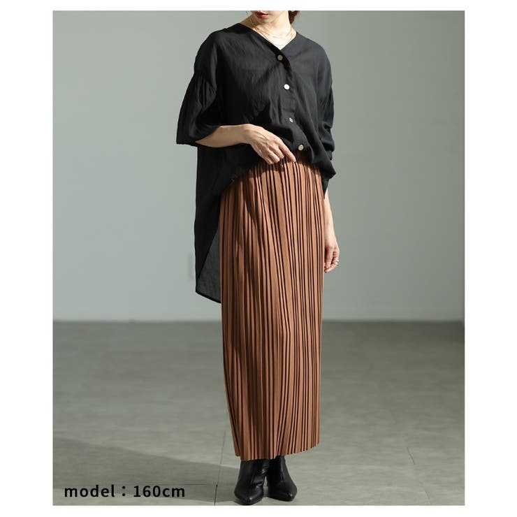 大人の抜け感纏うVネックフィッシュテールシアーブラウス レディース