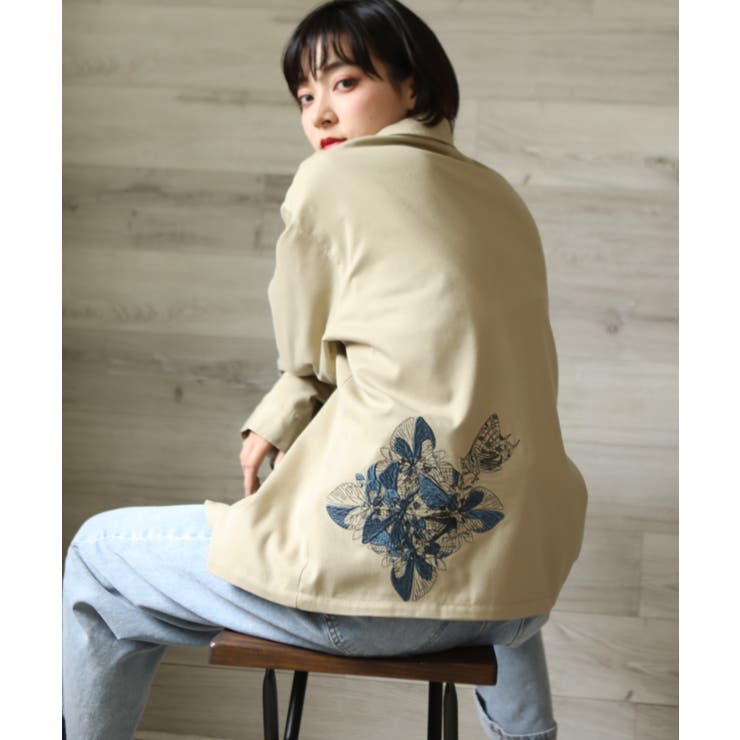 ユニセックスオリジナル蝶々ミリタリージャケット ブラウス 韓国