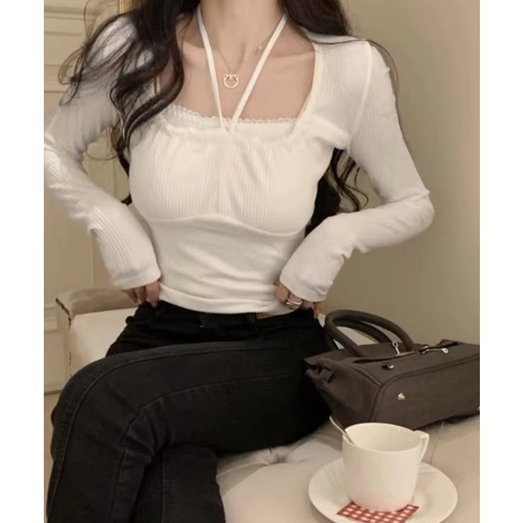 クロップド ショート丈 フロントリボントップス ギャザー 2WAY[品番：ALTB0002690]｜ALTROSE（アルトローズ）のレディースファッション通販｜SHOPLIST（ショップリスト）