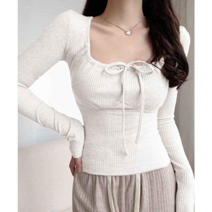 クロップド ショート丈 フロントリボントップス ギャザー 2WAY[品番：ALTB0002690]｜ALTROSE（アルトローズ）のレディースファッション通販｜SHOPLIST（ショップリスト）