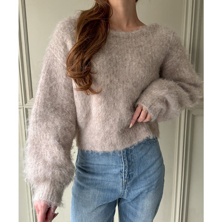 バックデザインショート丈シャギーニット[品番：AMTW0011597]｜JUNOAH（ジュノア ）のレディースファッション通販 ...