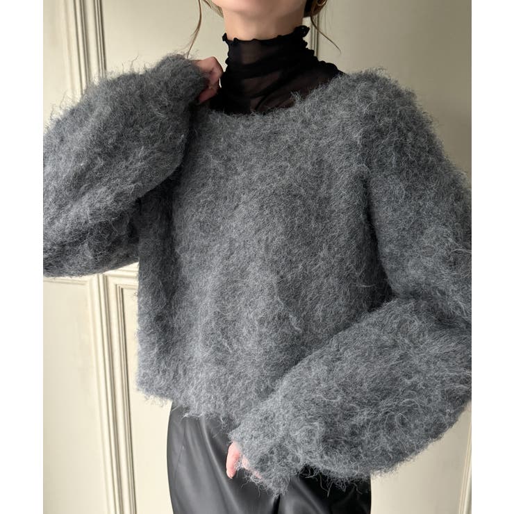 バックデザインショート丈シャギーニット[品番：AMTW0011597]｜JUNOAH（ジュノア ）のレディースファッション通販 ...