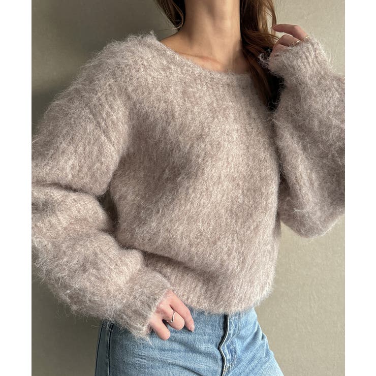 バックデザインショート丈シャギーニット[品番：AMTW0011597]｜JUNOAH（ジュノア ）のレディースファッション通販 ...