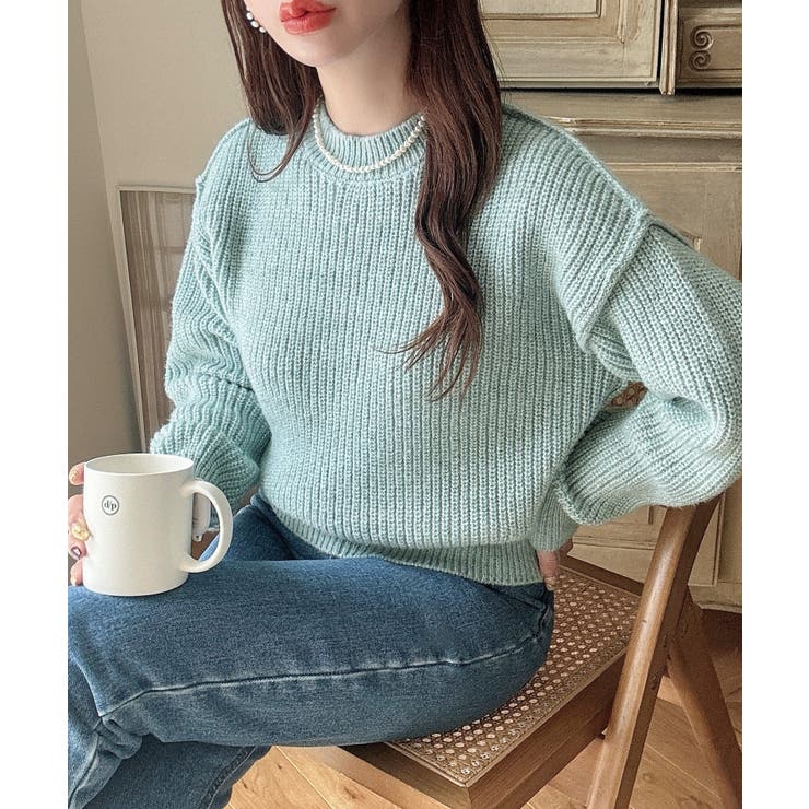 Meiru アウトリンキングニット[品番：AMTW0011899]｜JUNOAH（ジュノア ）のレディースファッション通販｜SHOPLIST（ショップリスト）