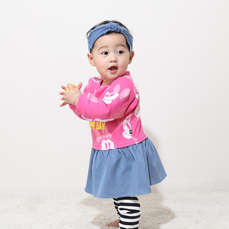 ディズニー 総柄デニム切替ロンパース 9228B[品番：BYDK0006419]｜BABYDOLL（ベビードール）のキッズファッション通販 ...