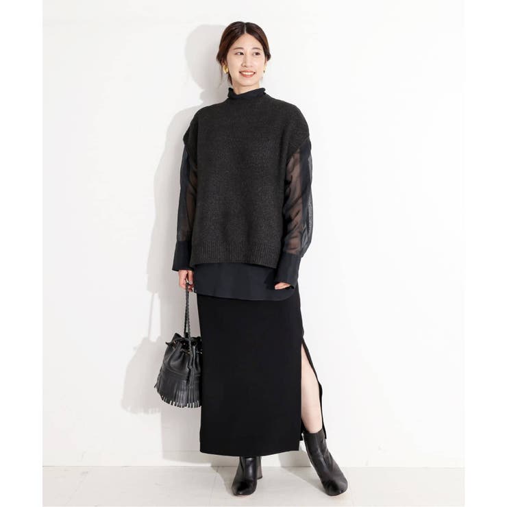 VERMEIL par iena> ゴムマルチスリットロングスカート◇[品番 VERMEIL par iena> ゴムマルチスリットロングスカート◇[品番