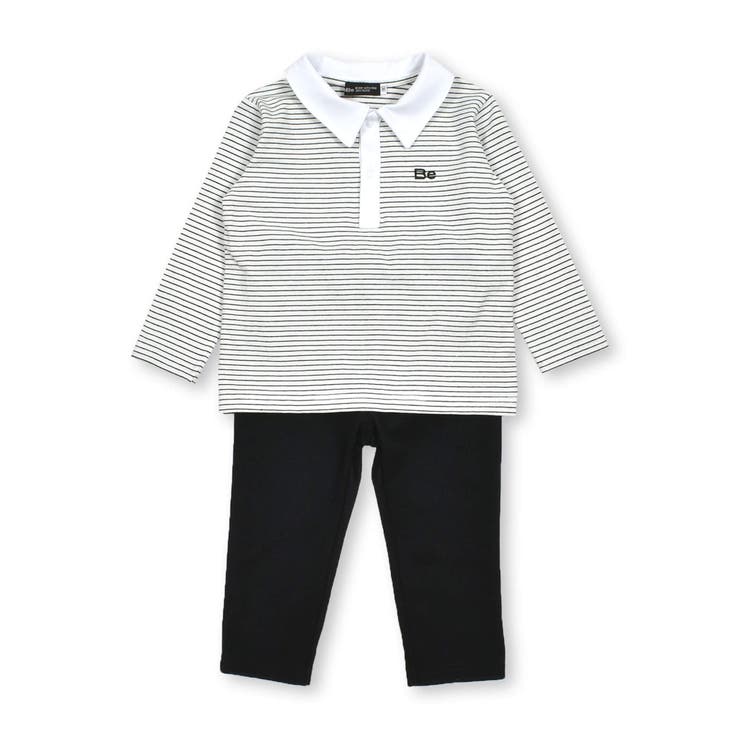 ボーダーポロシャツ+パンツセット(80~90cm)[品番：BEBK0008144]｜BeBe（ベベ）のキッズファッション通販｜SHOPLIST（ショップリスト）
