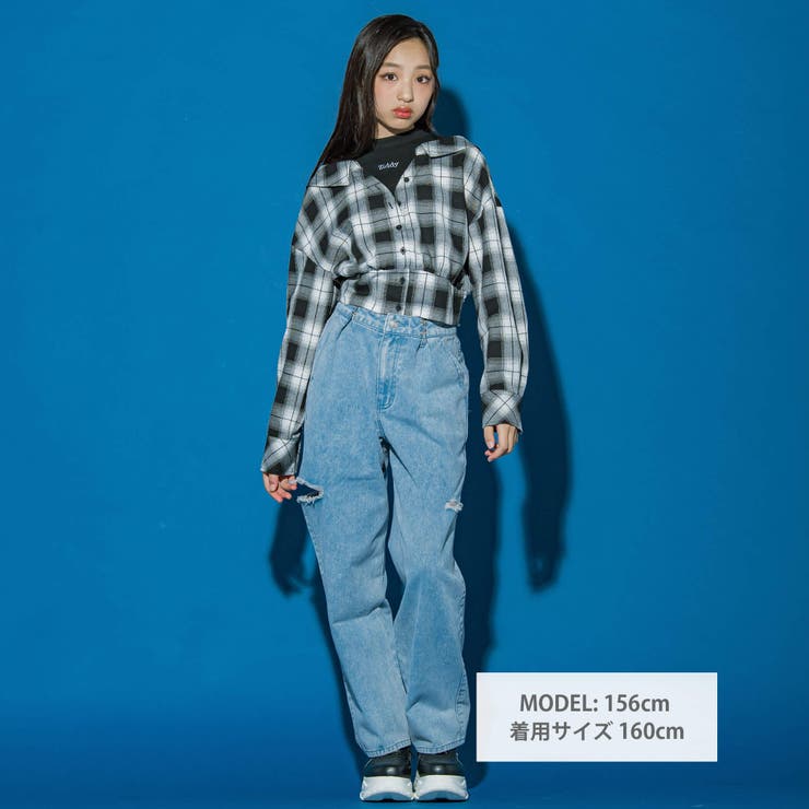 ニコ☆プチ 掲載 】ショート丈ドッキングシャツ(130~160cm)[品番：BEBK0008276]｜ZIDDY（ジディー）のキッズファッション通販｜SHOPLIST（ショップリスト）