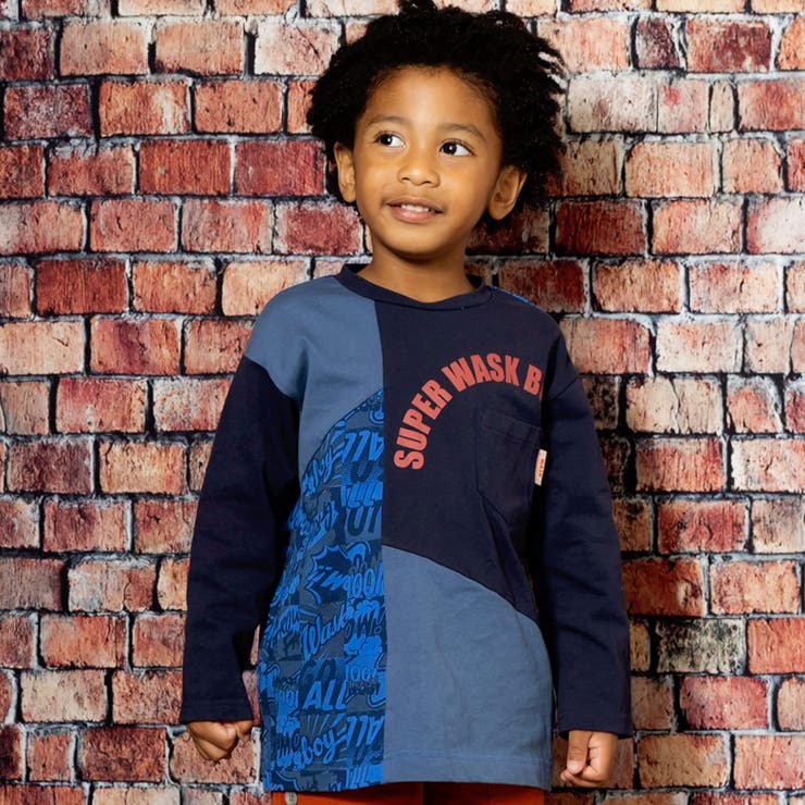 コミック柄クレイジー切り替え天竺Tシャツ(100~160cm)[品番：BEBK0009537]｜WASK（ワスク）のキッズファッション通販｜SHOPLIST（ショップリスト）