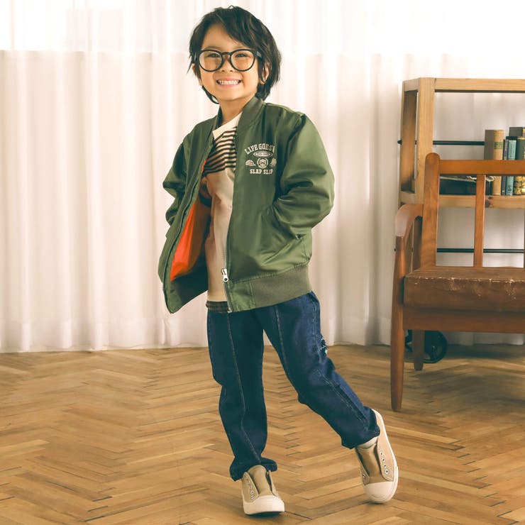 刺しゅう付2WAYタフタMA-1ジャケット(90~130cm)[品番：BEBK0007419]｜SLAP SLIP（スラップスリップ）のキッズファッション通販｜SHOPLIST（ショップリスト）