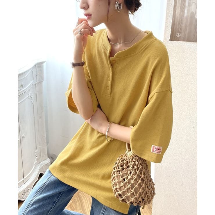 レトロ魅せ。綿100％ヘビーウェイト鹿の子スタンドネックTee[品番：WZ000004122]｜Classical Elf （クラシカルエルフ）のレディースファッション通販｜SHOPLIST ...