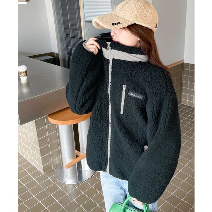 レトロ×スポーツMIX。JaVaワッペン付き配色ボアブルゾン[品番：WZ000004557]｜Classical Elf Men（クラシカルエルフ メン）のメンズファッション通販 ...