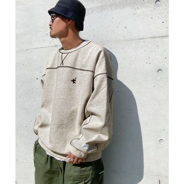 《Javaジャバコラボ》ステッチが効く。大人の裏起毛配色ステッチロゴスウェット[品番：WZ000004890]｜Classical Elf Men（クラシカルエルフ メン）のメンズファッション ...