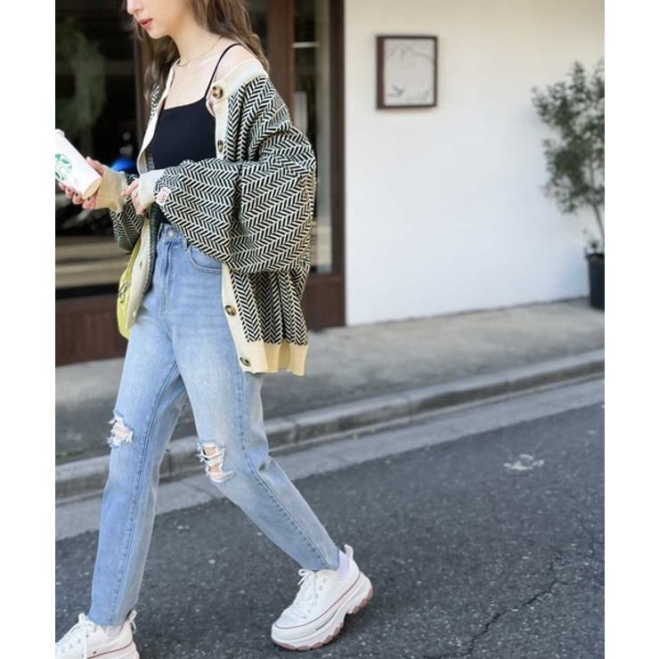 《JaVaジャバ コラボ》こっくり秋色。2wayヘリンボーンニットカーディガン[品番：WZ000004350]｜Classical Elf （クラシカルエルフ）のレディースファッション通販 ...