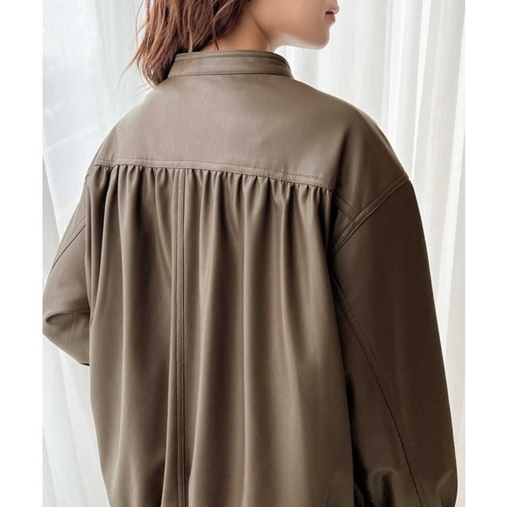 《JaVaジャバ コラボ》大人の品格。フェイクレザーライダースジャケット[品番：WZ000004448]｜Classical Elf （クラシカルエルフ）のレディースファッション通販 ...