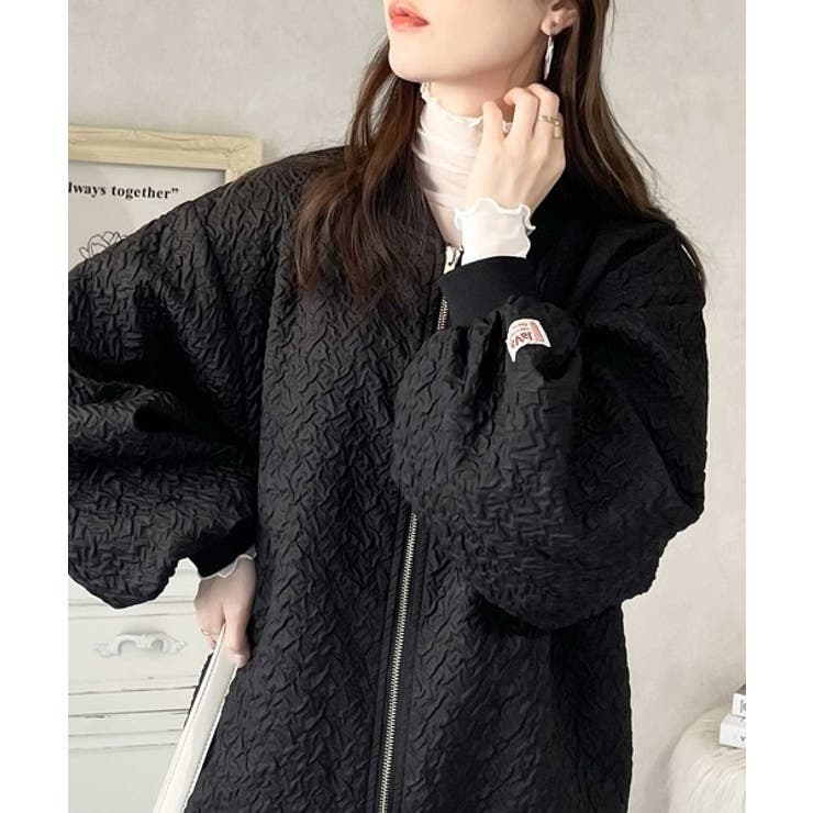 《JaVaジャバ コラボ》大人の上品。エンボス加工ジップブルゾン[品番：WZ000004483]｜Classical Elf （クラシカルエルフ）のレディースファッション通販｜SHOPLIST ...