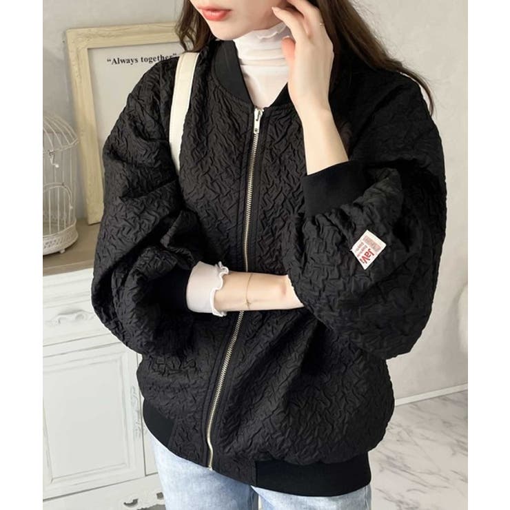 《JaVaジャバ コラボ》大人の上品。エンボス加工ジップブルゾン[品番：WZ000004483]｜Classical Elf （クラシカルエルフ）のレディースファッション通販｜SHOPLIST ...