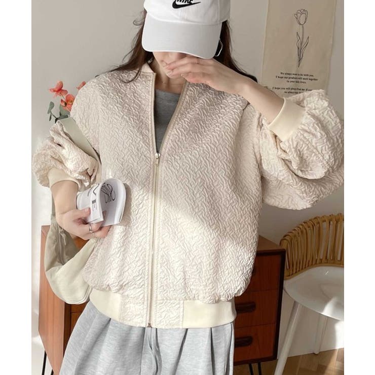 《JaVaジャバ コラボ》大人の上品。エンボス加工ジップブルゾン[品番：WZ000004483]｜Classical Elf （クラシカルエルフ）のレディースファッション通販｜SHOPLIST ...