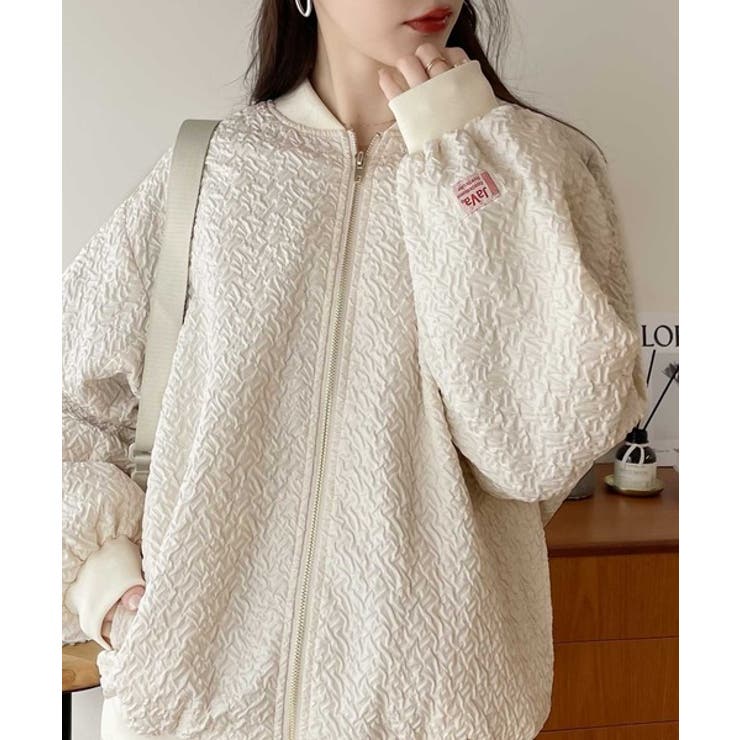 《JaVaジャバ コラボ》大人の上品。エンボス加工ジップブルゾン[品番：WZ000004483]｜Classical Elf （クラシカルエルフ）のレディースファッション通販｜SHOPLIST ...