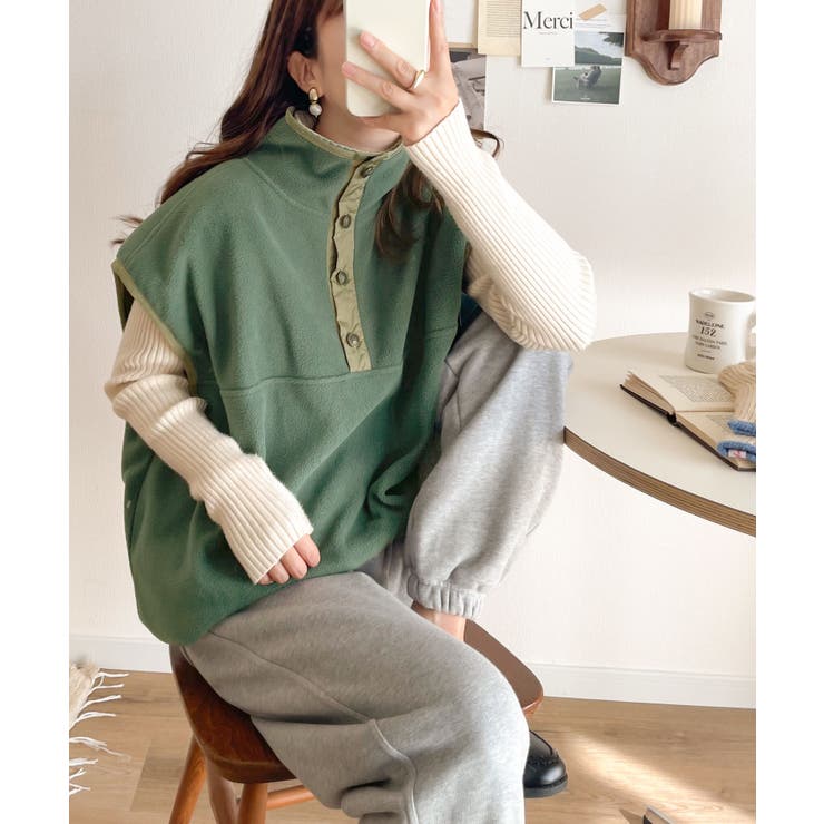 《JaVa ジャバ別注》劇的にアカ抜け！あったか配色フリースベスト[品番：WZ000004447]｜Classical Elf （クラシカルエルフ）のレディースファッション通販 ...