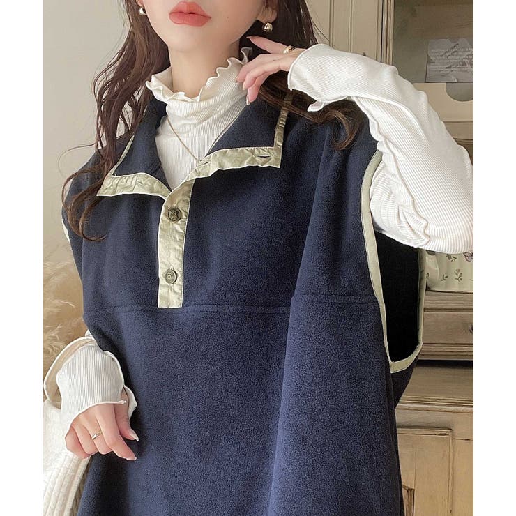 《JaVa ジャバ別注》劇的にアカ抜け！あったか配色フリースベスト[品番：WZ000004447]｜Classical Elf （クラシカルエルフ）のレディースファッション通販 ...