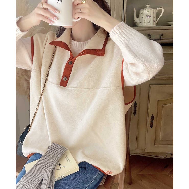 《JaVa ジャバ別注》劇的にアカ抜け！あったか配色フリースベスト[品番：WZ000004447]｜Classical Elf （クラシカルエルフ）のレディースファッション通販 ...