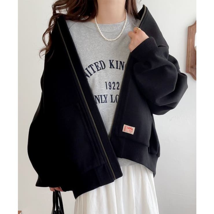 《Javaジャバコラボ》ゆったりシルエットが旬なライトメルトンライクブルゾン[品番：WZ000004646]｜Classical Elf （クラシカルエルフ）のレディースファッション通販 ...