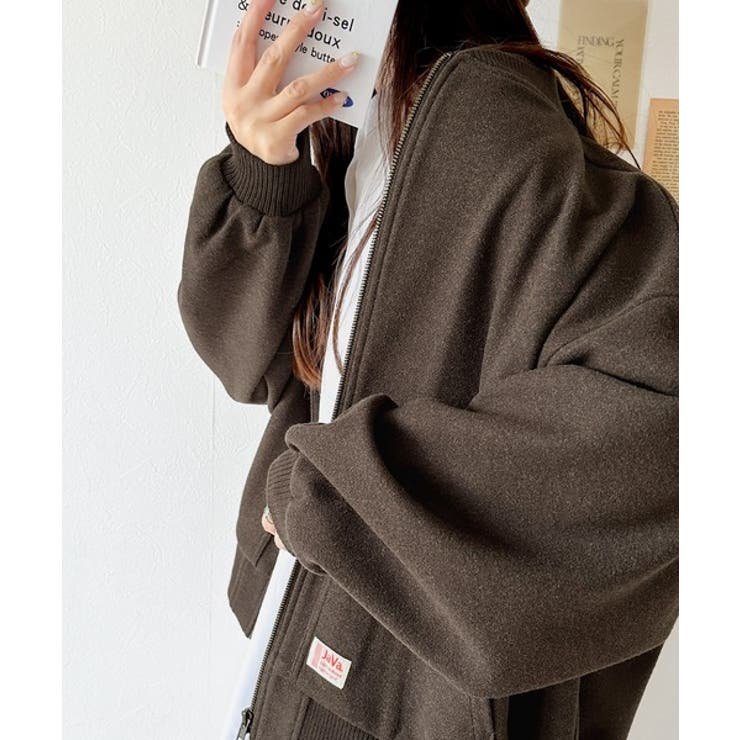 《Javaジャバコラボ》ゆったりシルエットが旬なライトメルトンライクブルゾン[品番：WZ000004646]｜Classical Elf （クラシカルエルフ）のレディースファッション通販 ...