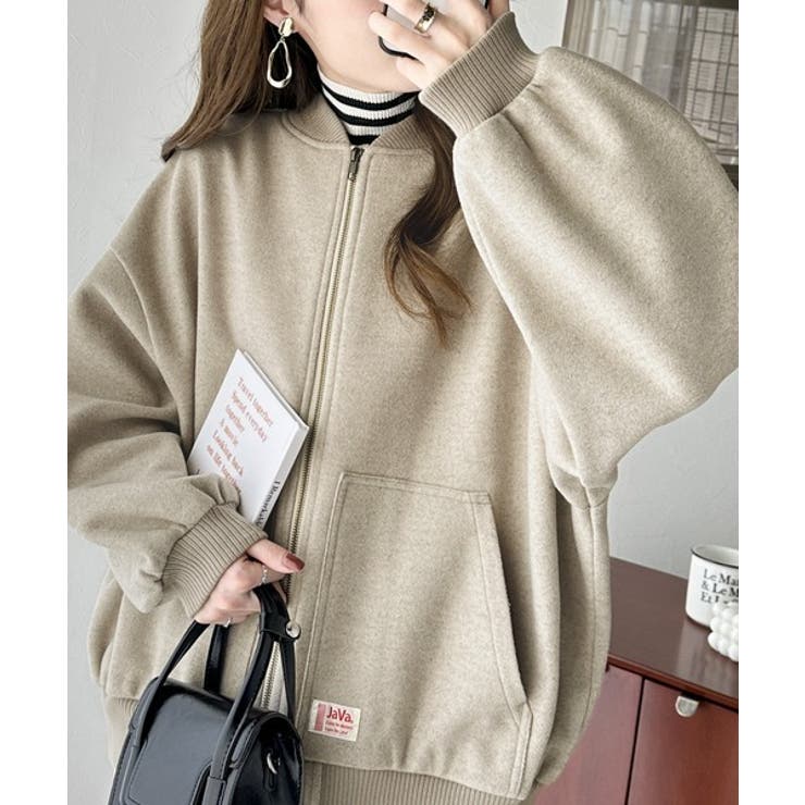 《Javaジャバコラボ》ゆったりシルエットが旬なライトメルトンライクブルゾン[品番：WZ000004646]｜Classical Elf （クラシカルエルフ）のレディースファッション通販 ...