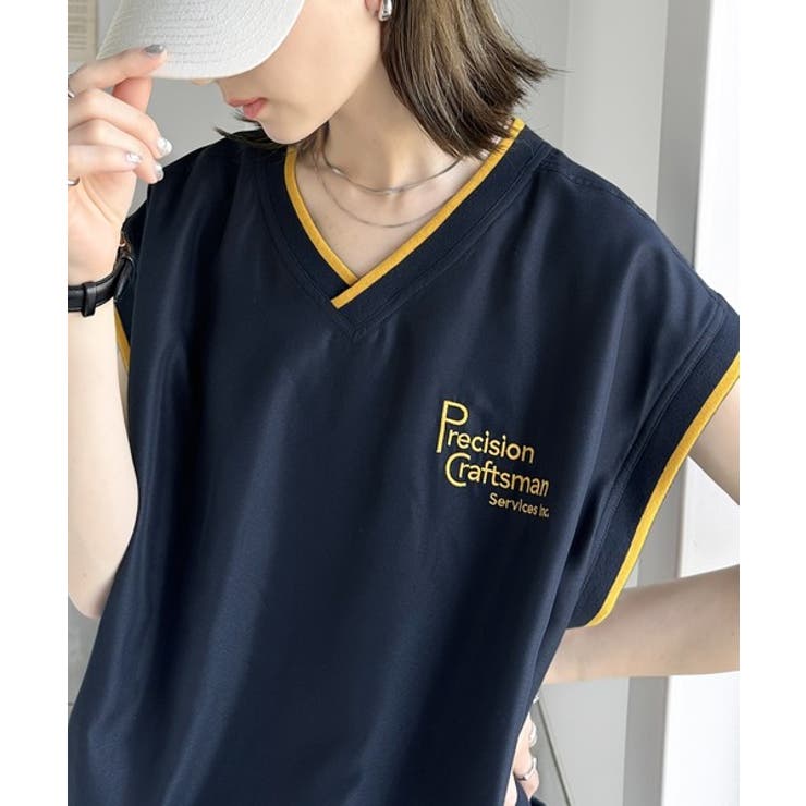 《JAVAジャバ 別注》大人スポーティーライク。リブラインロゴ刺繍ベスト[品番：WZ000004688]｜Classical Elf （クラシカルエルフ）のレディースファッション通販 ...