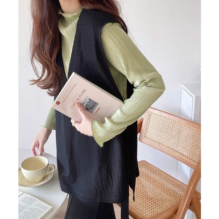 《JaVaジャバ コラボ》1枚であか抜け。サイドリボン深Vネックベスト[品番：WZ000004441]｜Classical Elf （クラシカルエルフ）のレディースファッション通販 ...