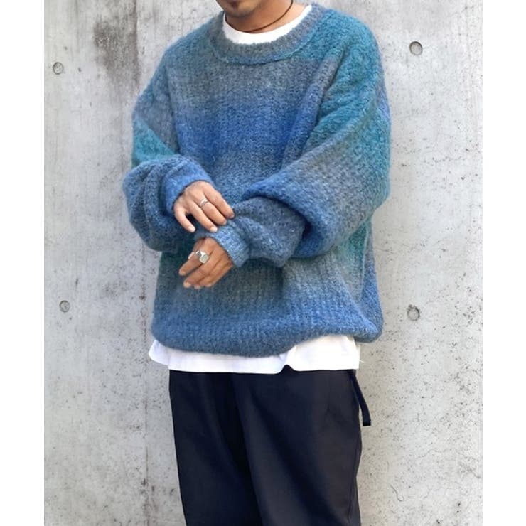 《Javaジャバコラボ》大人配色グラデーションクルーネックニット[品番：WZ000004860]｜Classical Elf Men（クラシカルエルフ メン）のメンズファッション通販 ...