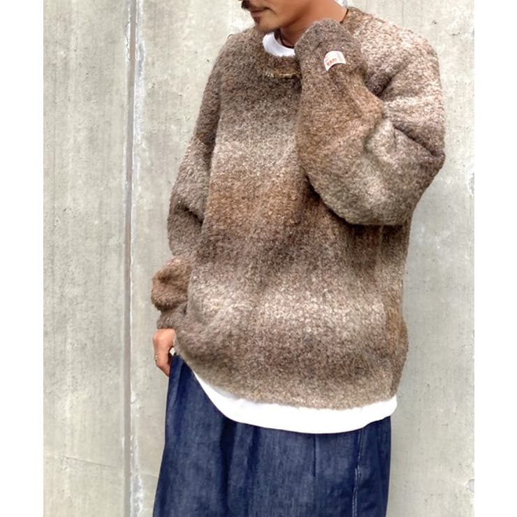 《Javaジャバコラボ》大人配色グラデーションクルーネックニット[品番：WZ000004860]｜Classical Elf Men（クラシカルエルフ メン）のメンズファッション通販 ...