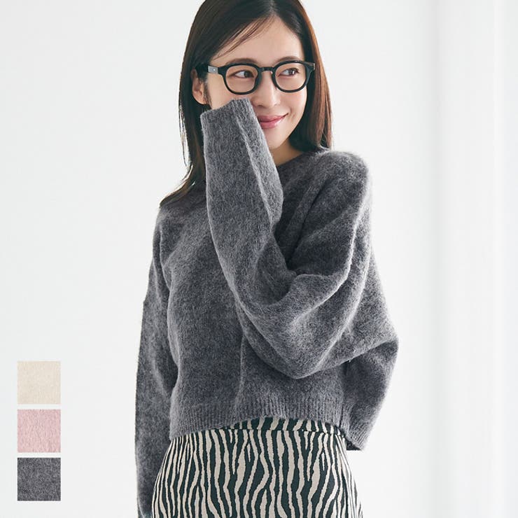 モヘヤライクショート丈ニットトップス[品番:PA000014967 モヘヤライクショート丈ニットトップス[品番:PA000014967