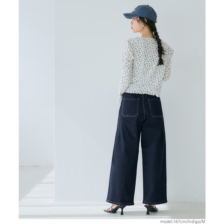 ワイドシルエットデニムパンツ レディース[品番:PA000016849 ワイドシルエットデニムパンツ レディース[品番:PA000016849