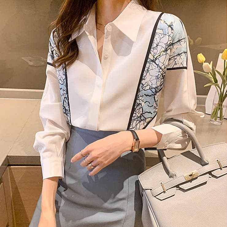 ブラウス 長袖シャツ オフィスブラウス[品番：COCW0005559]｜COCOMOMO（ココモモ）のレディースファッション通販 ...