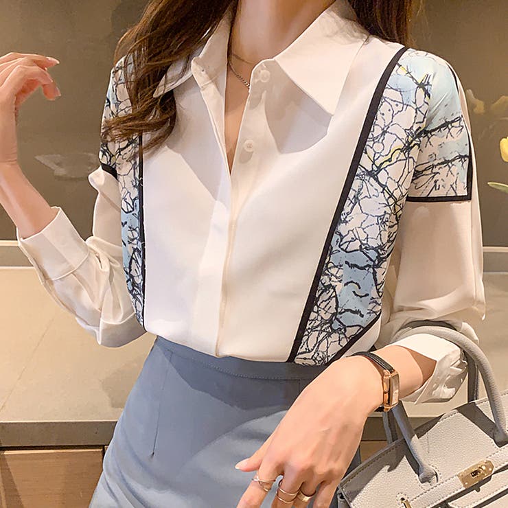 ブラウス 長袖シャツ オフィスブラウス[品番：COCW0005559]｜COCOMOMO（ココモモ）のレディースファッション通販 ...