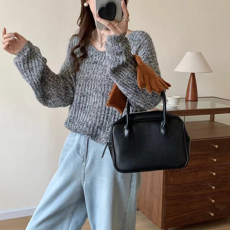 ざっくりゆるニット セーター Vネック長袖ニット[品番：COCW0006061]｜COCOMOMO（ココモモ）のレディースファッション通販｜SHOPLIST（ショップリスト）